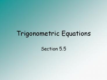 Trigonometric Equations presentation | free to download