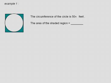 The circumference of the circle is 50? feet . presentation | free to ...
