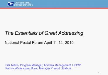 USPS Standard Blue Presentation presentation | free to view