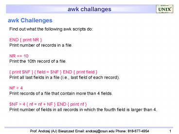 PPT – awk Challenges PowerPoint presentation | free to download - id ...