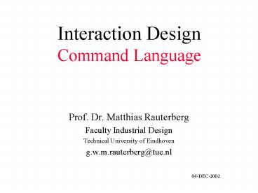 PPT – Interaction Design Command Language PowerPoint presentation ...