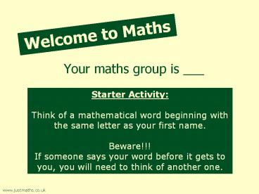 Welcome to Maths presentation | free to download
