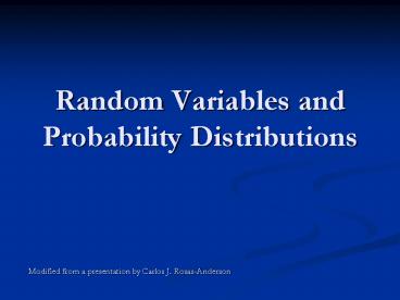 Random Variables and Probability Distributions presentation | free to view