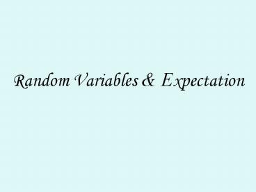 Random Variables presentation | free to view