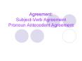 PPT – Using Subject-Verb Agreement PowerPoint presentation | free to ...