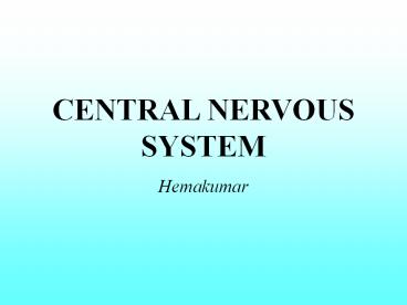 PPT – CENTRAL NERVOUS SYSTEM PowerPoint presentation | free to download ...