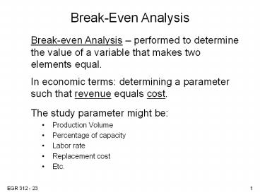 Break-Even Analysis presentation | free to download