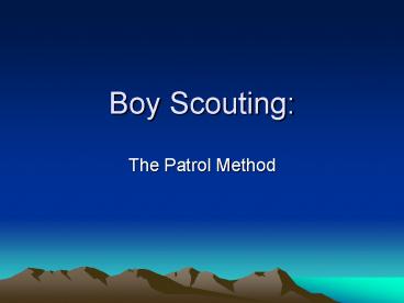 Boy Scouting: presentation | free to download