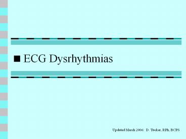 ECG Dysrhythmias presentation | free to download