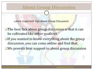 The best About group discussion guide presentation | free to download