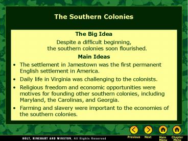 The Southern Colonies presentation | free to download