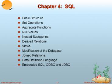 Chapter 4: SQL presentation | free to download