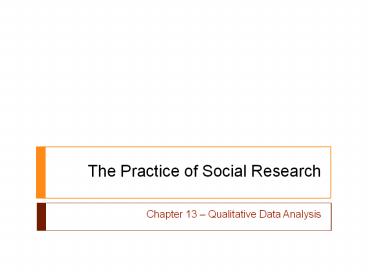The Practice of Social Research presentation | free to view