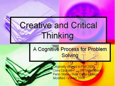 PPT – CRITICAL THINKING PowerPoint presentation | free to view - id ...