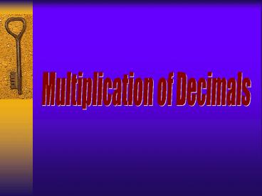 Multiplication Of Decimals presentation | free to download