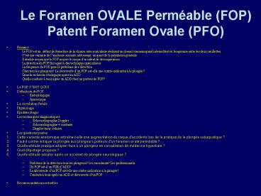 PPT – Le Foramen OVALE Perm PowerPoint presentation | free to download ...