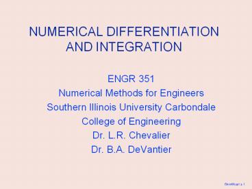 NUMERICAL DIFFERENTIATION AND INTEGRATION presentation | free to view