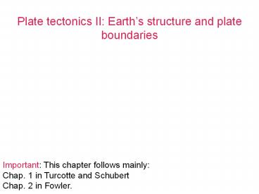 PPT – Plate tectonics II: Earth PowerPoint presentation | free to ...
