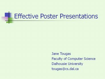 Effective Poster Presentations presentation | free to download