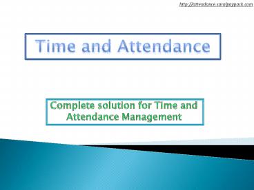 Time and Attendance presentation | free to view