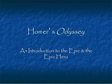 PPT – Homer PowerPoint presentation | free to download - id: 575e48-YWZhZ