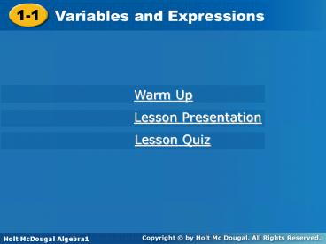 PPT – Variables and Expressions PowerPoint presentation | free to view ...