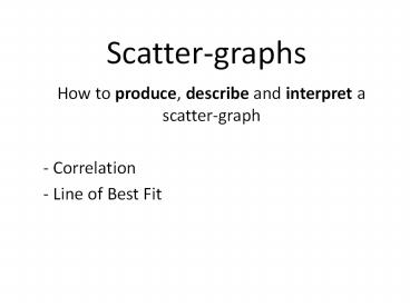 Scatter-graphs presentation | free to download