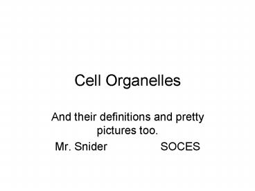 PPT – Cell Organelles PowerPoint presentation | free to download - id ...
