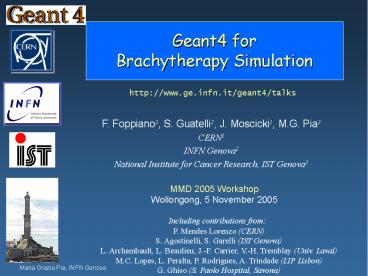 PPT – Geant4 for Brachytherapy Simulation PowerPoint presentation ...