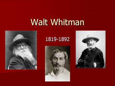 Walt Whitman presentation | free to view