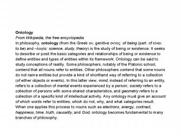 PPT – Ontology PowerPoint presentation | free to download - id: 5807ad ...