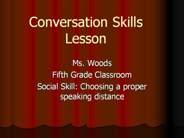 Conversation Skills Lesson presentation | free to view