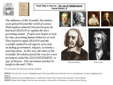 PPT – Road Map to Success: The Age of Enlightenment World History II ...