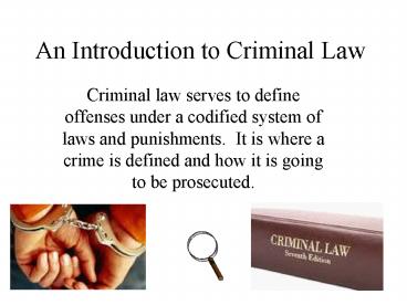 An Introduction to Criminal Law presentation | free to view