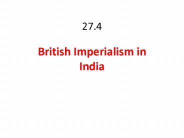 British Imperialism in India presentation | free to download