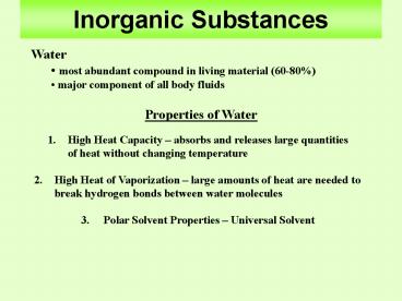 Inorganic Substances presentation | free to view