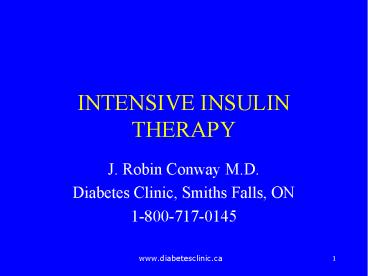 INTENSIVE INSULIN THERAPY presentation | free to download