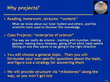 Why projects? presentation | free to download