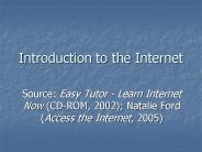 PPT – Internet PowerPoint presentation | free to download - id: 80a9e8 ...