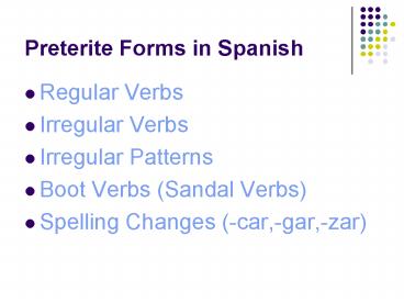 Preterite Forms in Spanish presentation | free to view