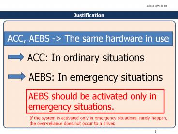 PPT – ACC, AEBS -> The same hardware in use PowerPoint presentation ...