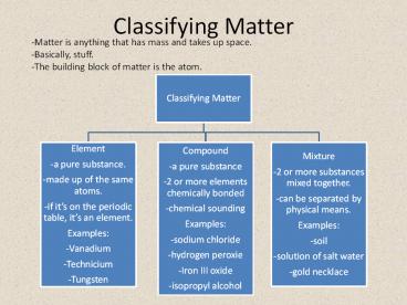 Classifying Matter presentation | free to download