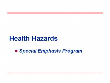 PPT – Health Hazards PowerPoint presentation | free to download - id ...