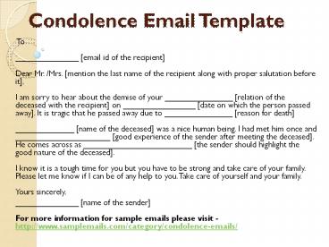 Condolence Email Template presentation | free to download