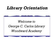 PPT – Library Orientation PowerPoint presentation | free to view - id ...