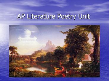 PPT – AP Literature Poetry Unit PowerPoint presentation | free to view ...