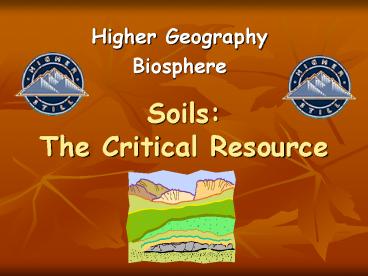 PPT – Soils: The Critical Resource PowerPoint presentation | free to ...