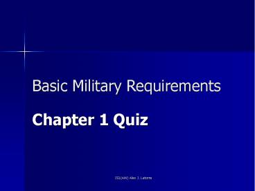 Basic Military Requirements presentation | free to download