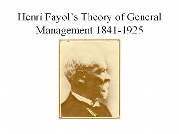 Henri Fayol presentation | free to download