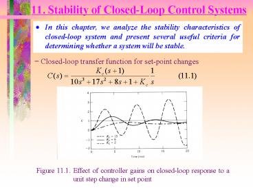 11. Stability of Closed-Loop Control Systems presentation | free to view